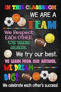 Amazon.com: The Hygge Life Sports Classroom Rule Poster Behavior ...