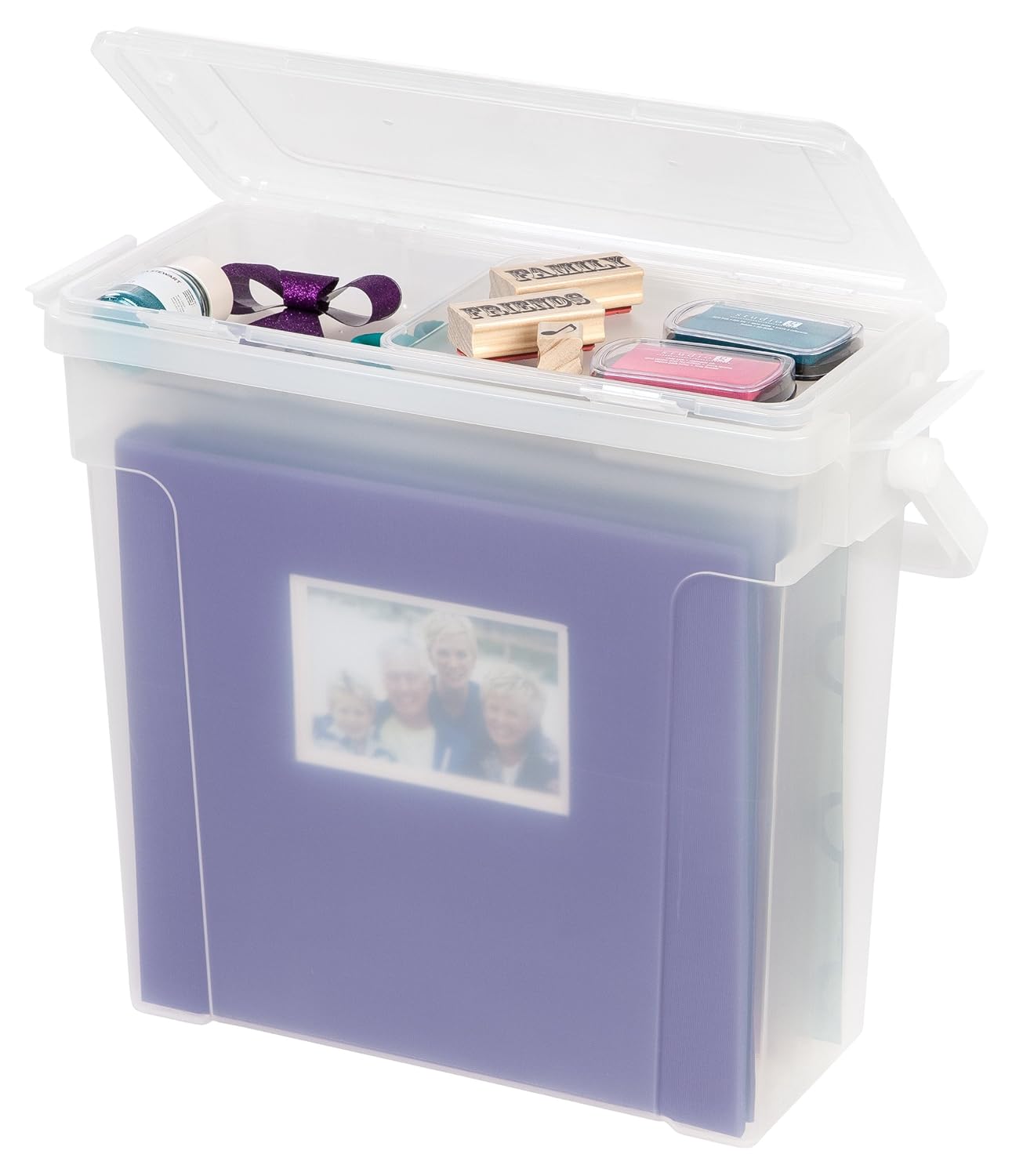 Arts IRIS Portable Scrapbook File Box 150671 Clear IRIS USA Inc Arts ...