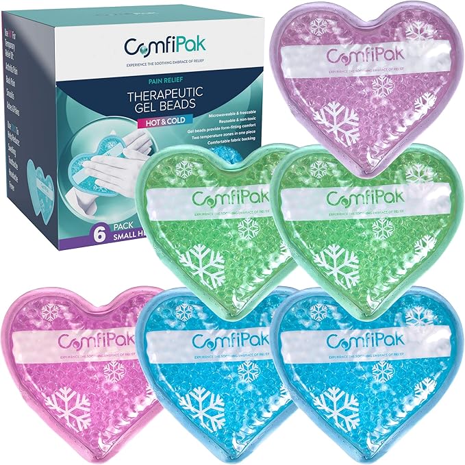 Amazon.com: Reusable Gel Ice Packs, 6 Heart Shaped Hot and Cold Gel ...
