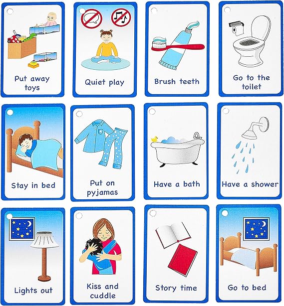 Amazon My Bedtime Routine Cards 12 Flash Cards For Visual Aid