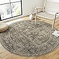 Amazon.com: PureCozy Brown Round Area Rug 5ft Entryway Rug 5x5 Circle ...