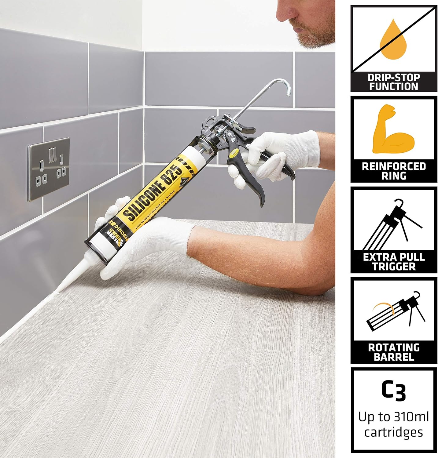 Everbuild Super Flow Sealant/Adhesive Cartridge Applicator Gun with ...