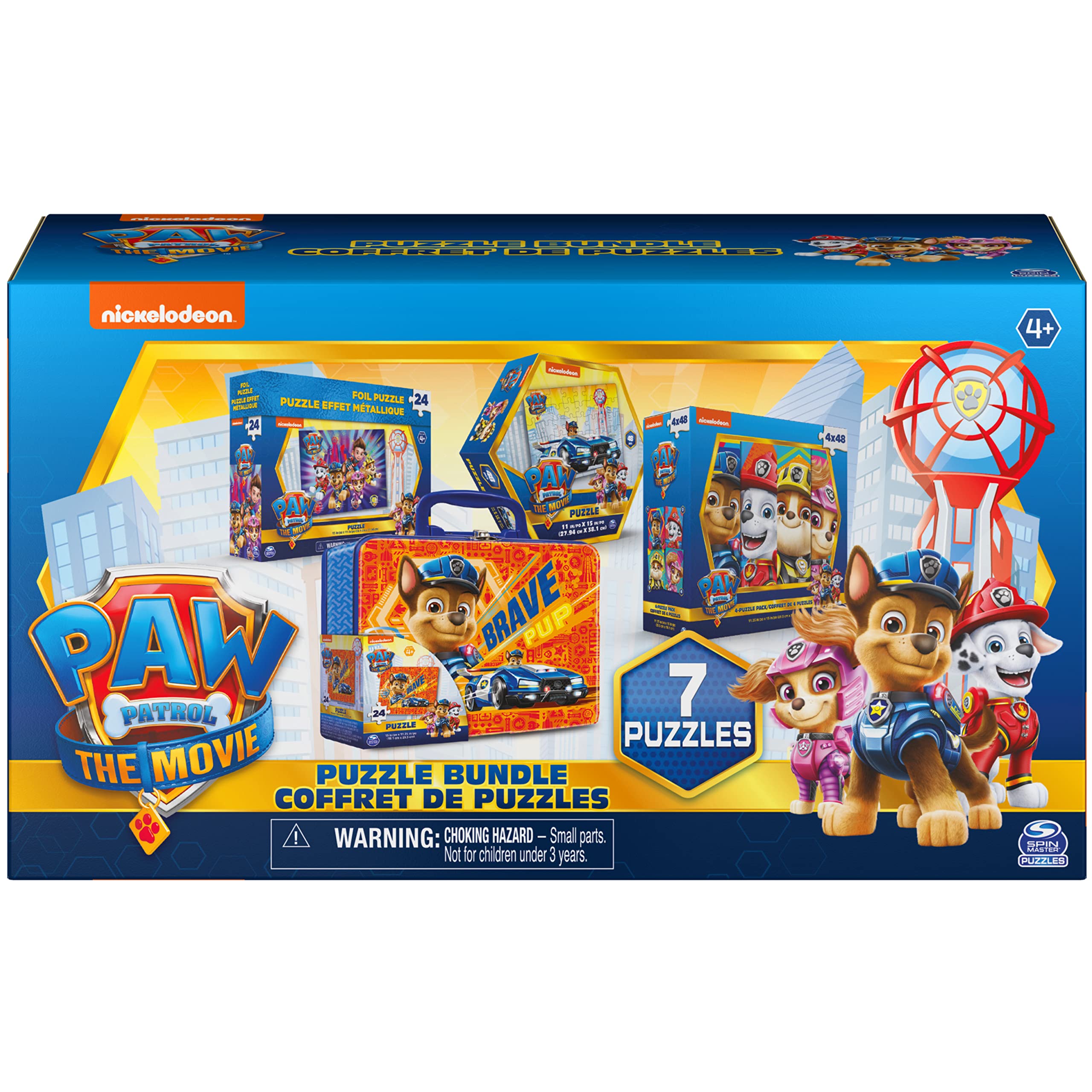 PAW Patrol: The Movie, 7 Puzzle Bundle 24pc 48pc with Storage Tin ...