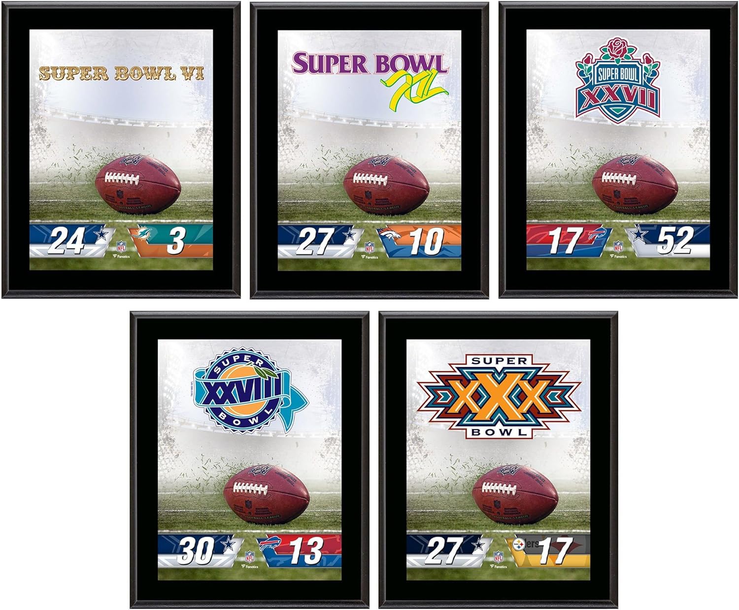 Dallas Cowboys 10.5" x 13" Sublimated Super Bowl Champion Plaque Bundle ...