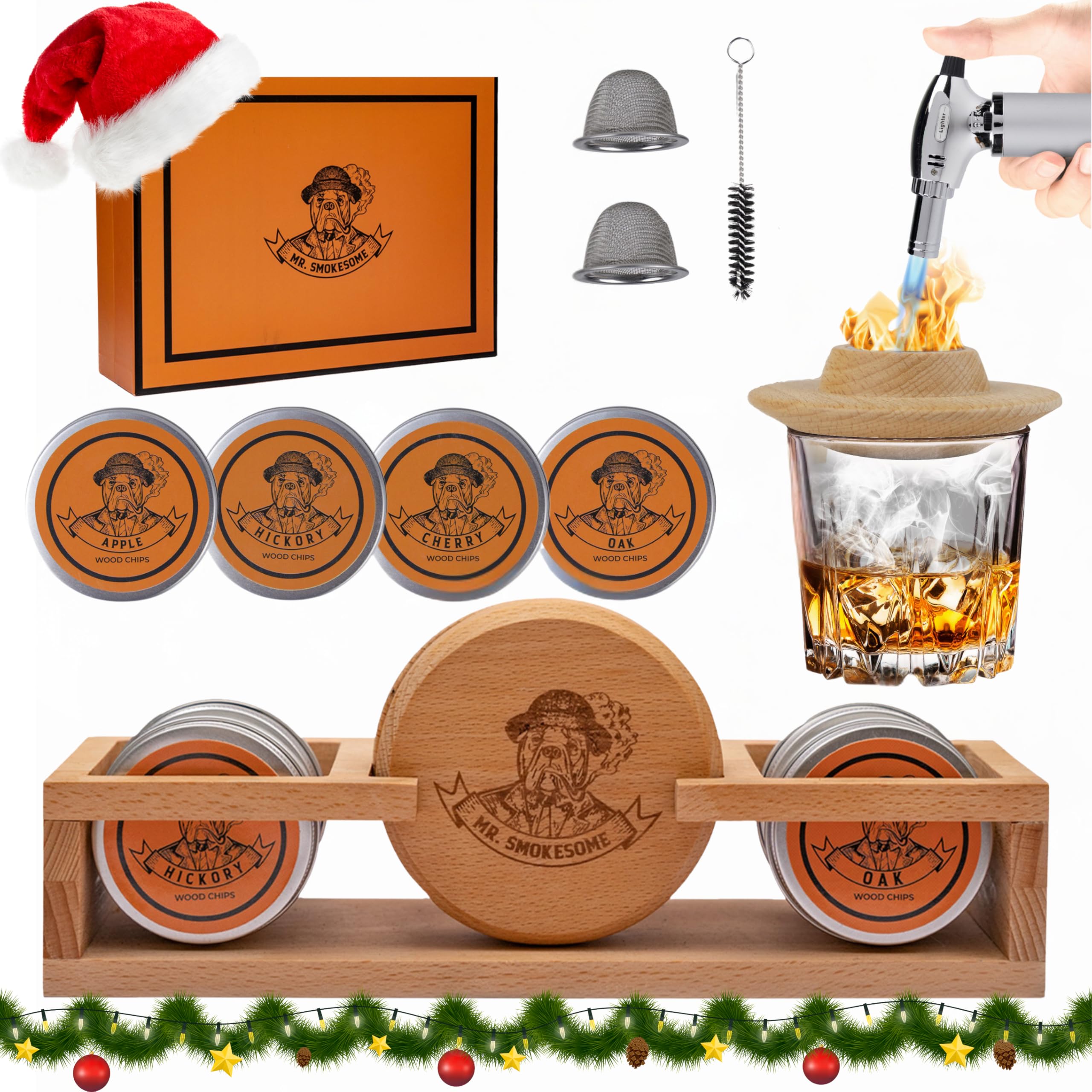 Whiskey Smoker Kit & Display Stand | Cocktail Smoker Kit with Torch & 4 ...