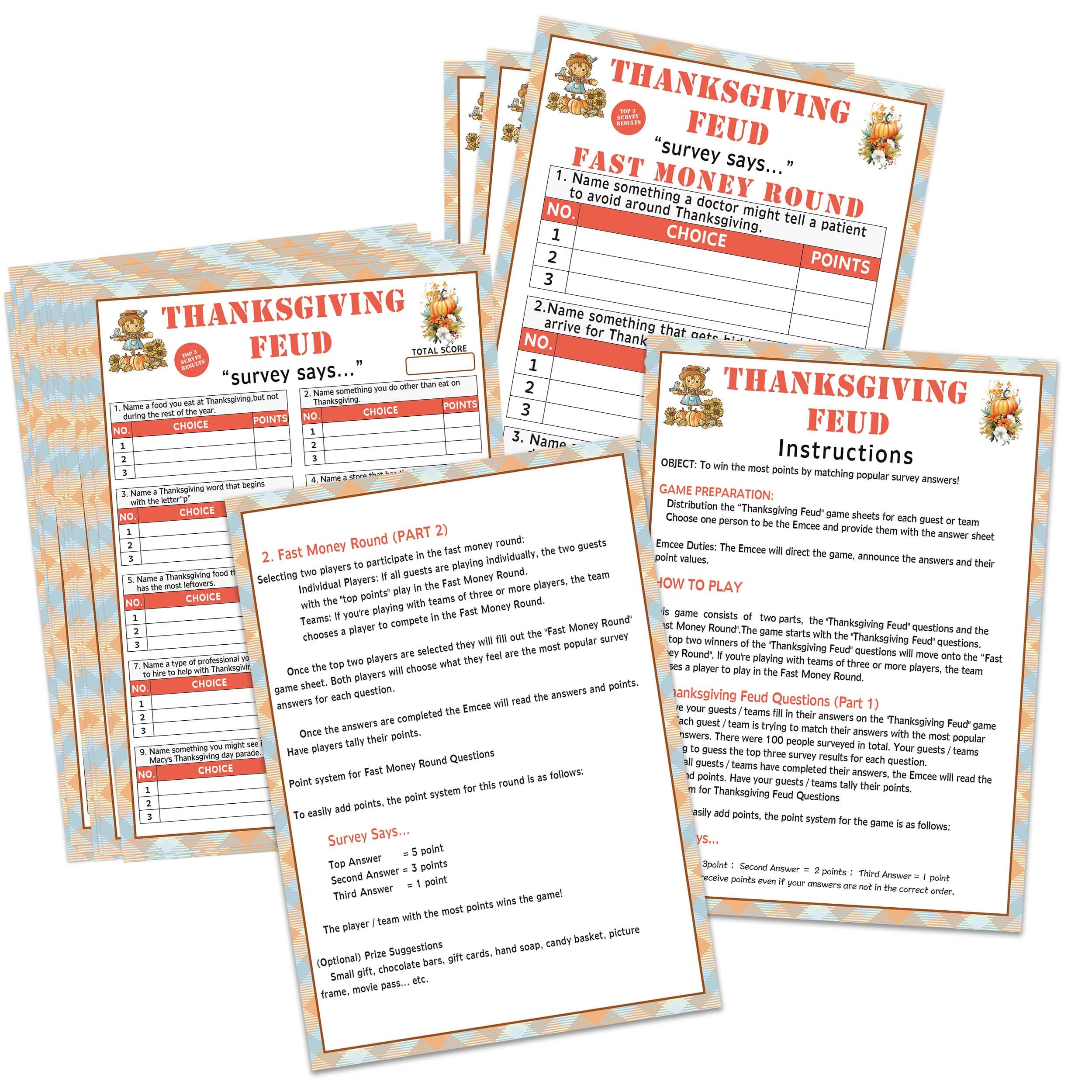 Thanksgiving Friendly Feud Game, Family Feud Quiz, Family Feud Baby ...