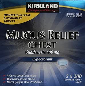 Amazon.com: Kirkland Signature Mucus Relief Chest Expectorant ...