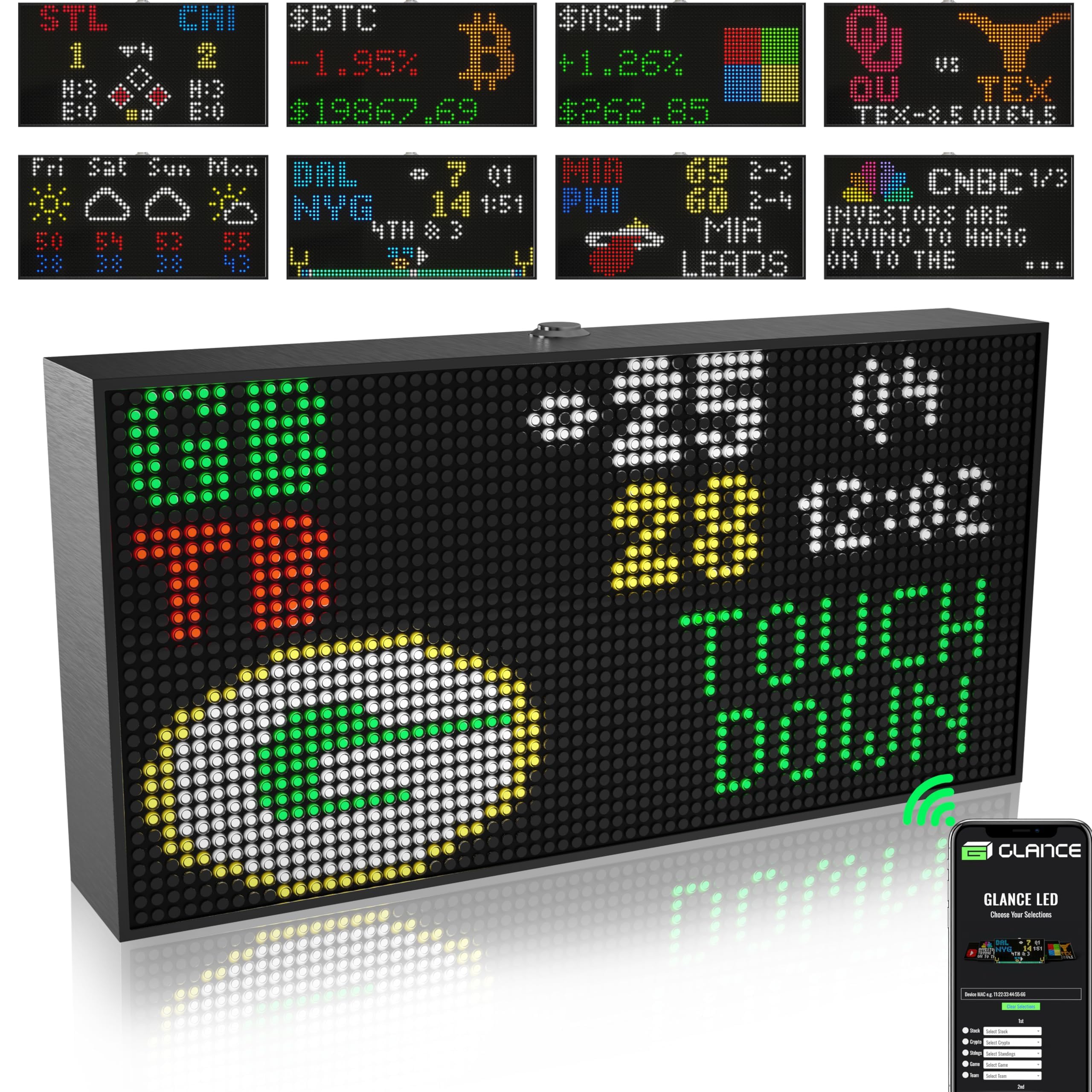 Mua PANELFI Glance LED – Customizable LED Ticker, Sport & Stock Ticker ...