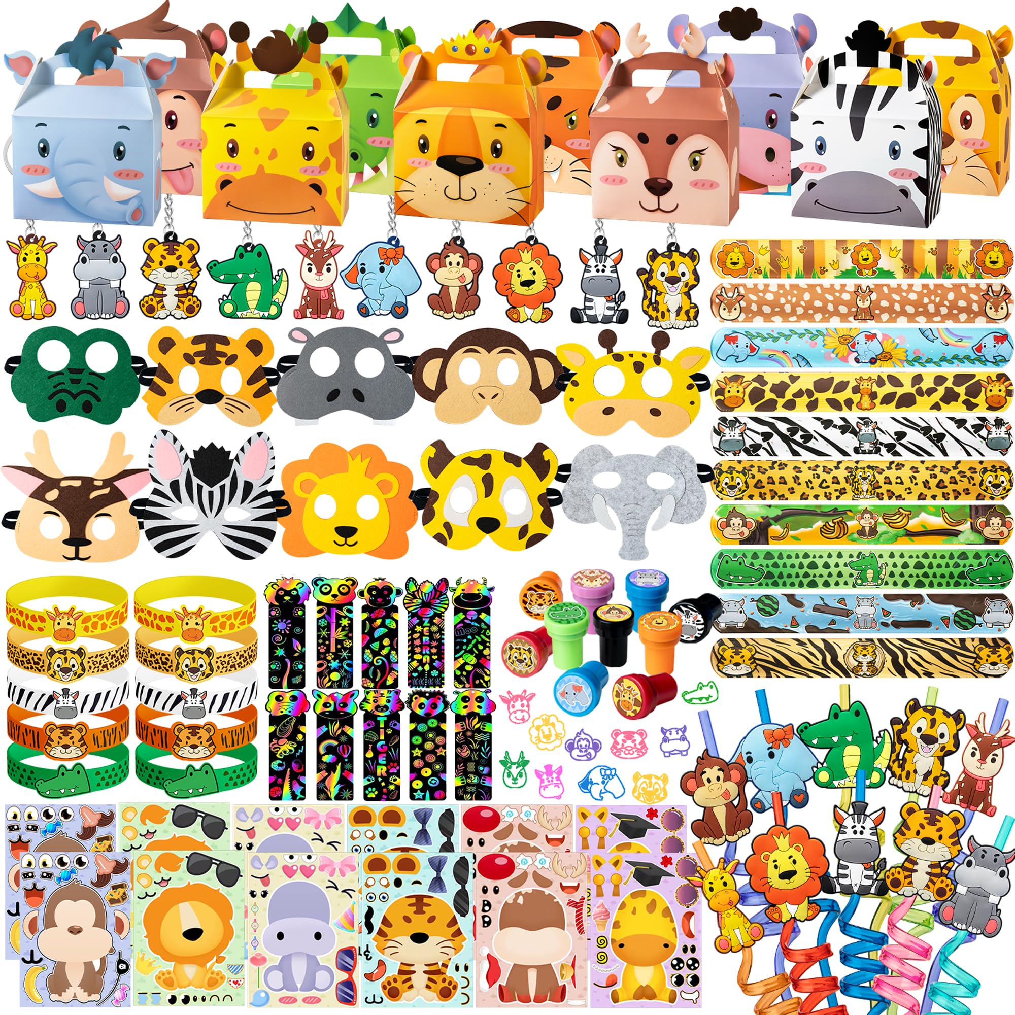 Jungle Safari Party Favors Set 92 PCS Wild Animals Set for Kids ...