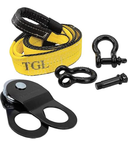 Vehicle Recovery Equipment 4-Piece Winch Recovery Kit - 8ft Tree Saver ...
