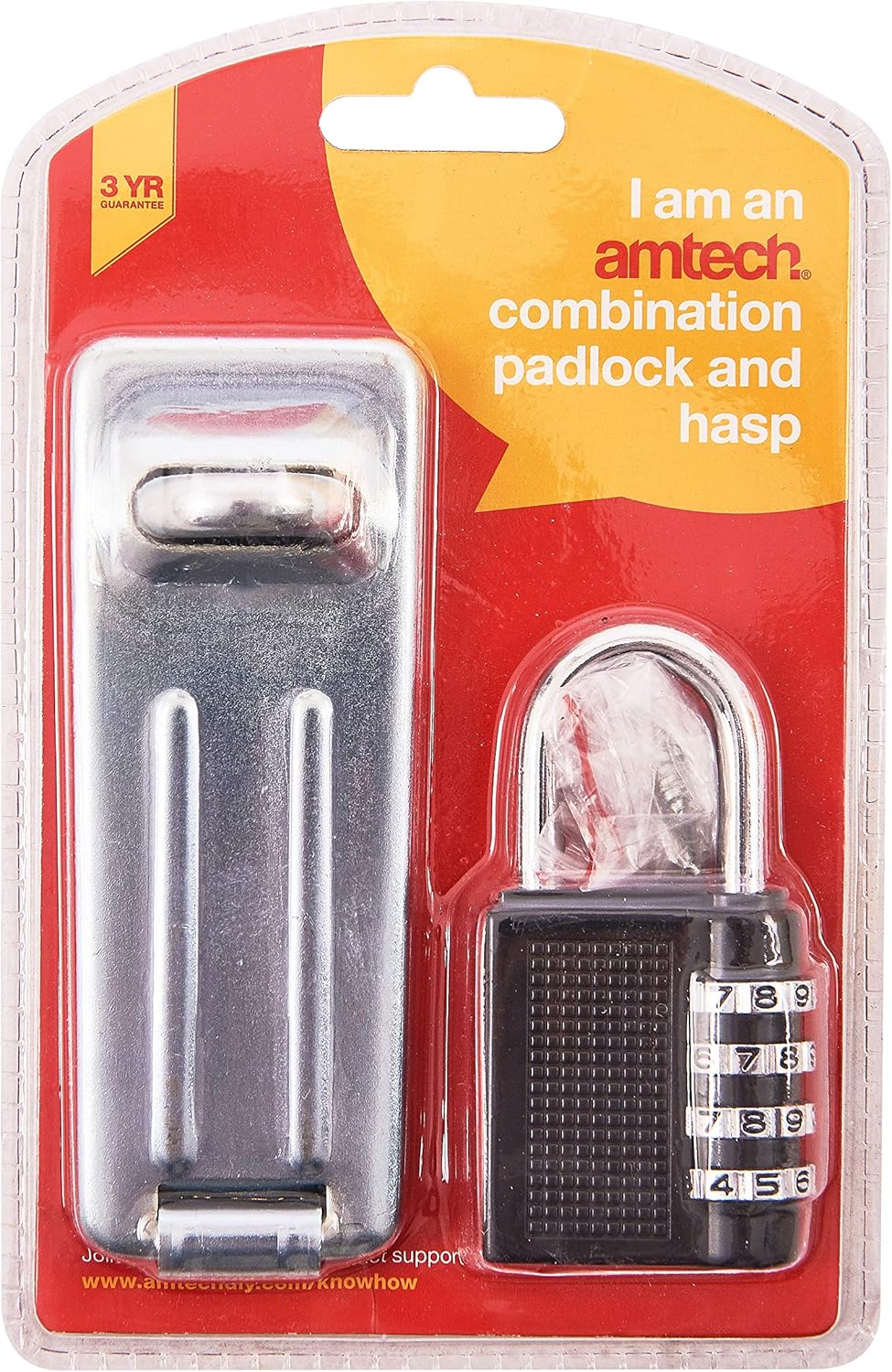 Amtech T2325 Combination Padlock and Hasp – BigaMart