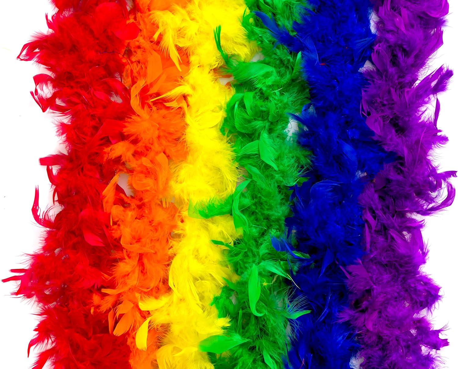 Amazon.com: Colorful Rainbow Feather Boas - 6 Pack of 6 Feet Long Boas ...
