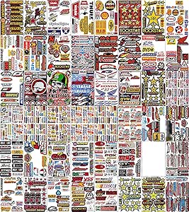 Amazon.com: Pack of 8 Sheets Random Car Racing Sticker Decal Brand Logo ...