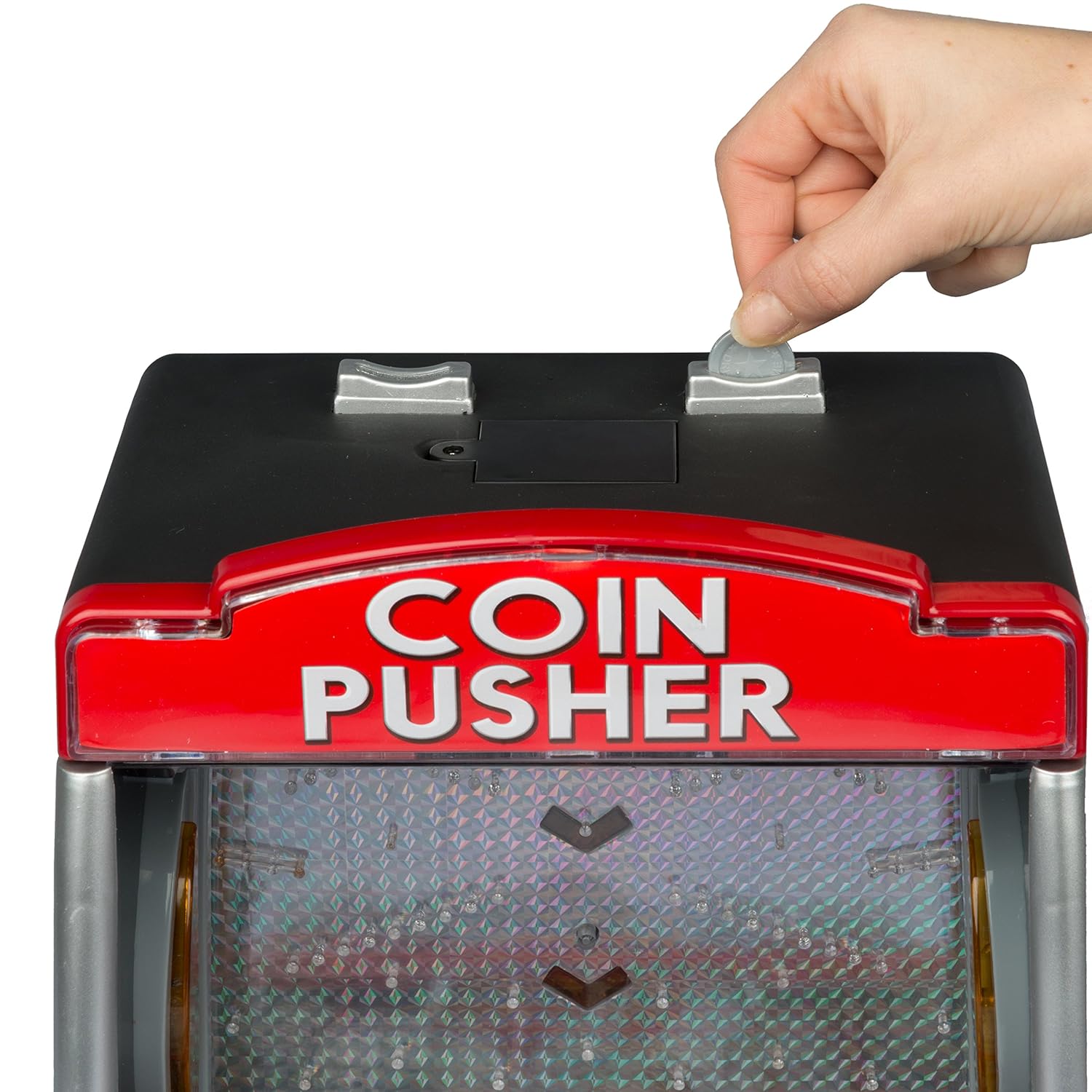 Mini Arcade Machine Electronic Coin Pusher Lights Sounds Toy Kids ...