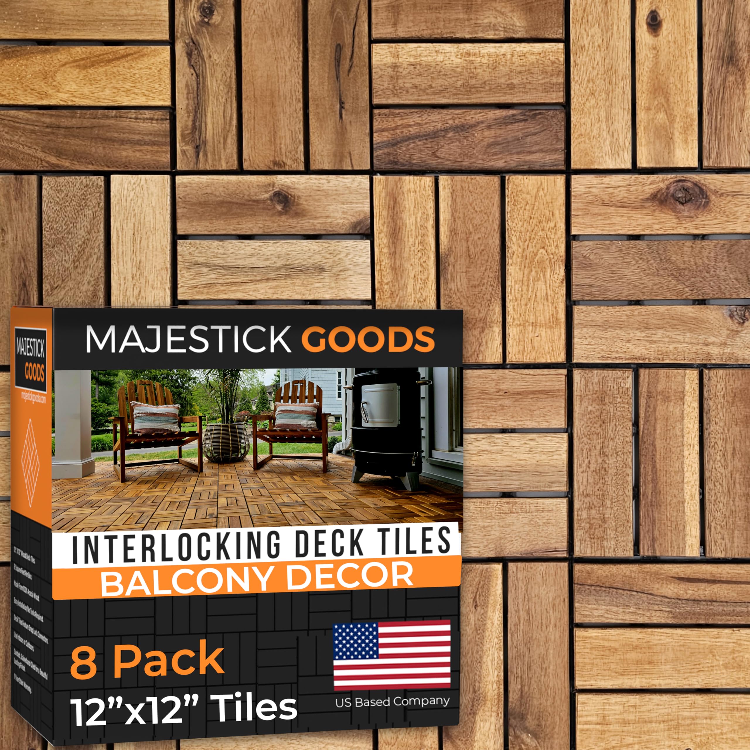 Mua Majestick Goods Interlocking Slat Deck Tiles 12"x12"– Stylish Patio ...