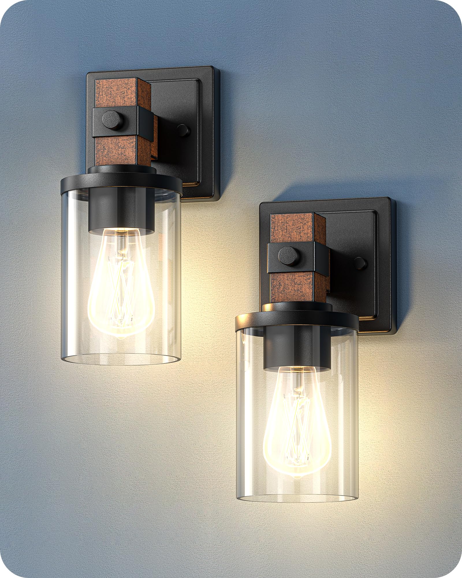 EDISHINE Wall Sconces Set of 2, Farmhouse Vanity Lights Fixtures for ...