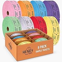 Amazon.com: 50/50 Raffle Tickets Double Roll - Bulk Box of 8 Colors ...