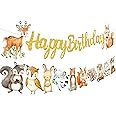 Amazon.com: Woodland Animal Happy Birthday Banner Woodland Creatures ...
