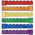 Amazon.com: Whaline 196.9ft Rainbow Bulletin Board Borders 6 Rolls ...