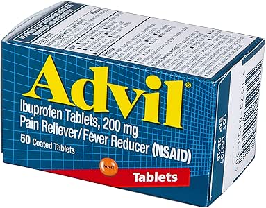 Amazon.com: Advil Pain Reliever/Fever Reducer, 200 mg, 50 Coated ...