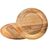 Amazon.com | CLEENTABLE Wood Charger Plate, Wood Charger Plate Sets ...