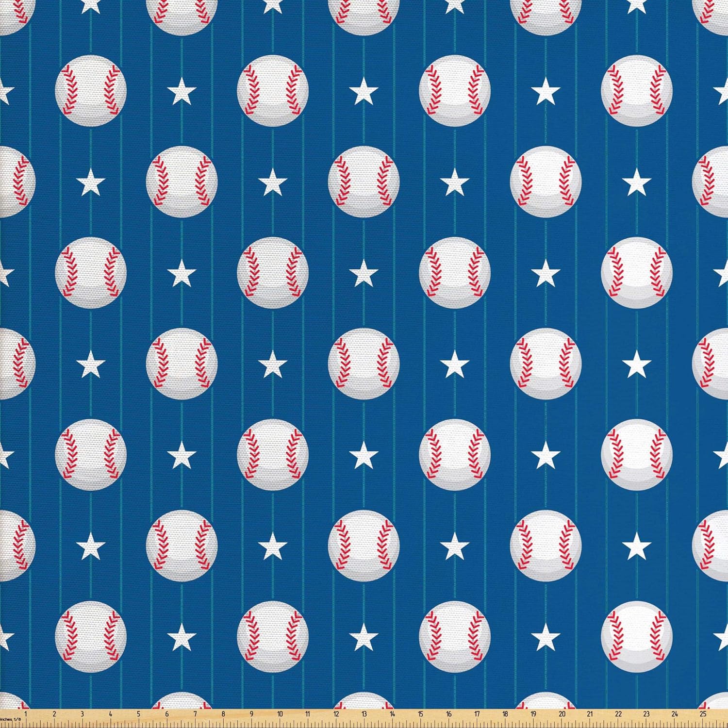 Amazon.com: Ambesonne Sports Fabric by The Yard, Baseball Patterns on ...