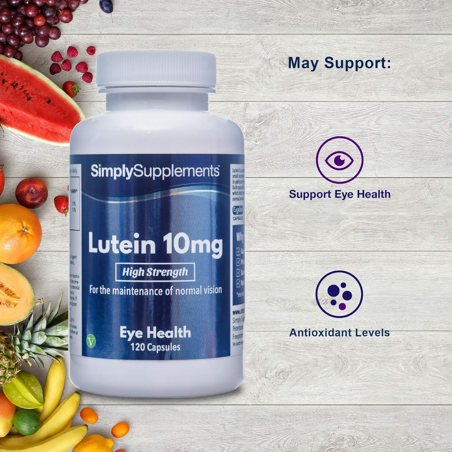 Lutein Capsules 10mg | Vegan & Vegetarian Friendly | 120 Capsules ...