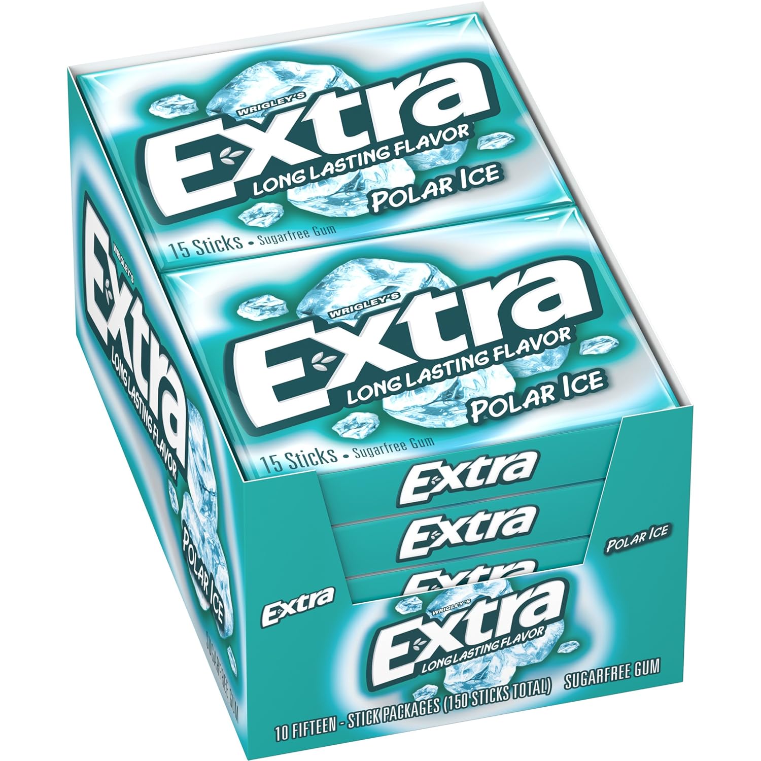 Long Last Extra Polar Ice Flavor Sugar free Chewing Gum 10 Pack, 15 ...