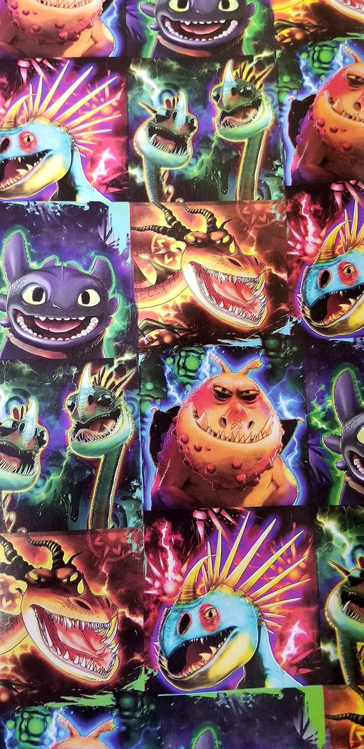 Amazon.com: How to Train a Dragon Hidden Glow Wrapping Wrap Paper Party ...