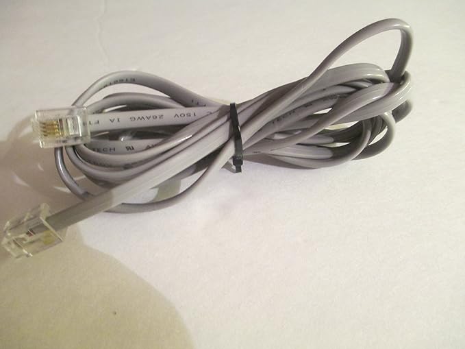LINE TECH E166160 AWM 20251 150V 26AWG Telephone Cable Cord, 6FT ...