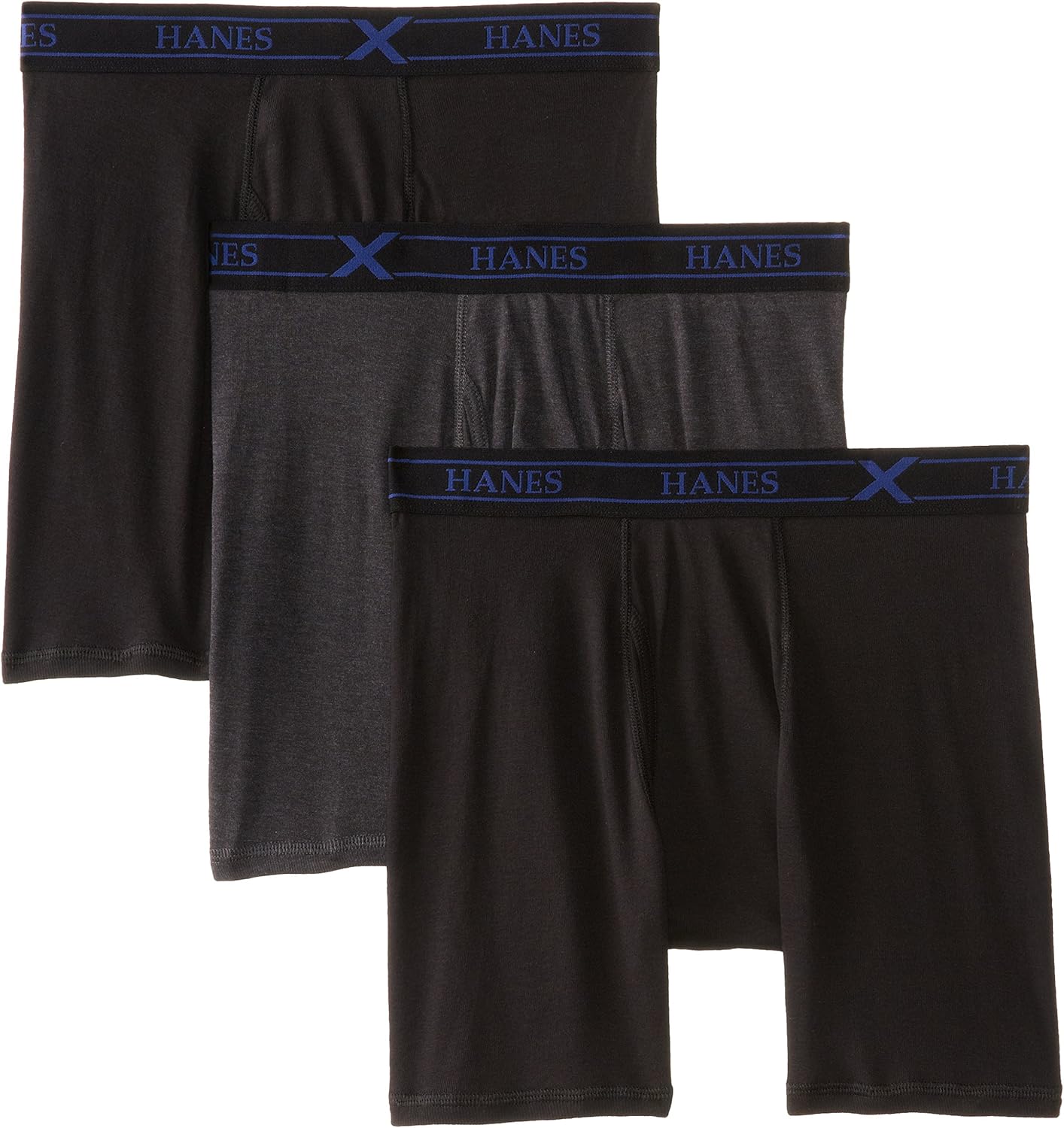Hanes Ultimate Men's 3-Pack X-Temp Short Leg Boxer Trunks, Black/Grey, Medium at Amazon Men’s ...