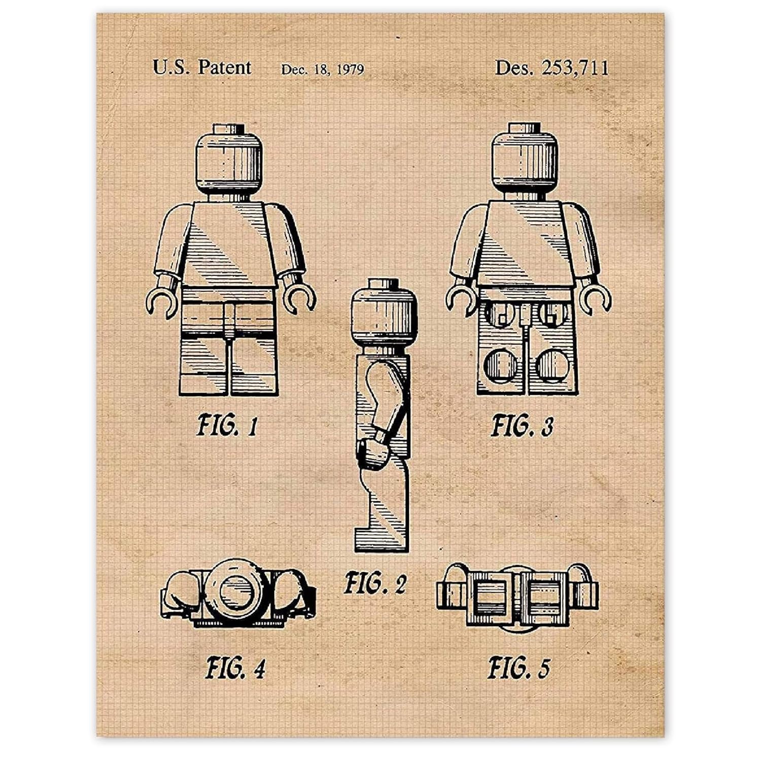 Amazon.com: Vintage Lego Patent Poster Prints, Set of 1 (11x14 ...