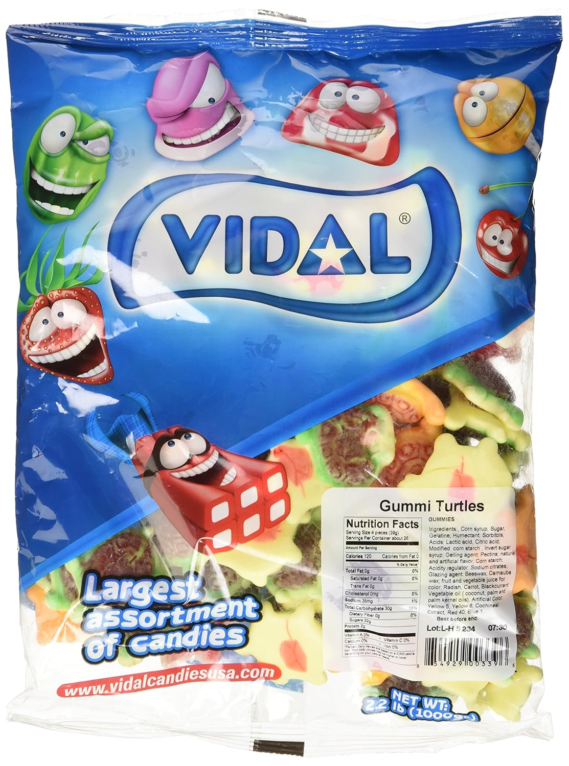 Amazon.com : Vidal Gummi Turtles (2.2 Pounds) : Grocery & Gourmet Food