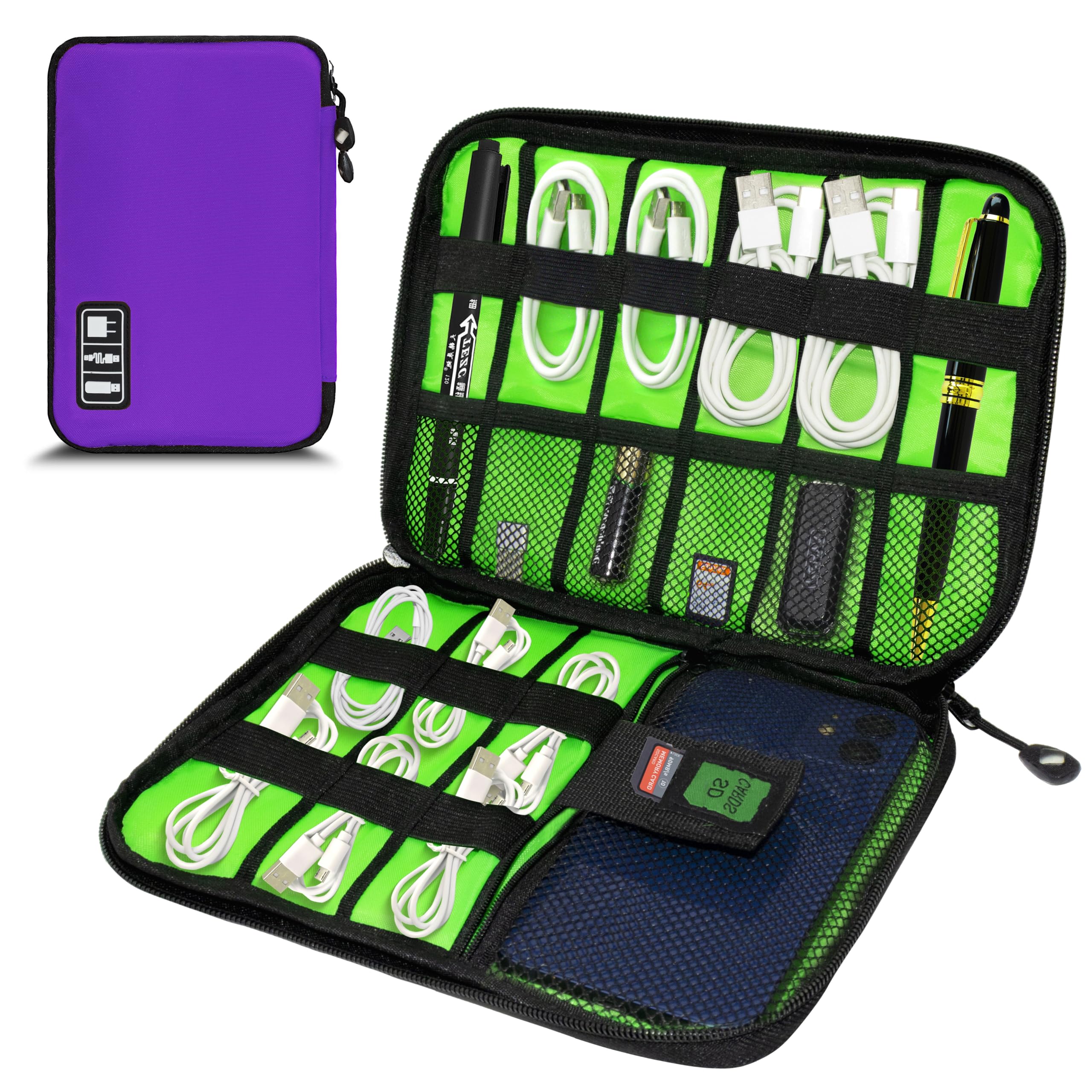 Miavers Electronics Organizer, Portable Cable Organizer Bags, Travel ...
