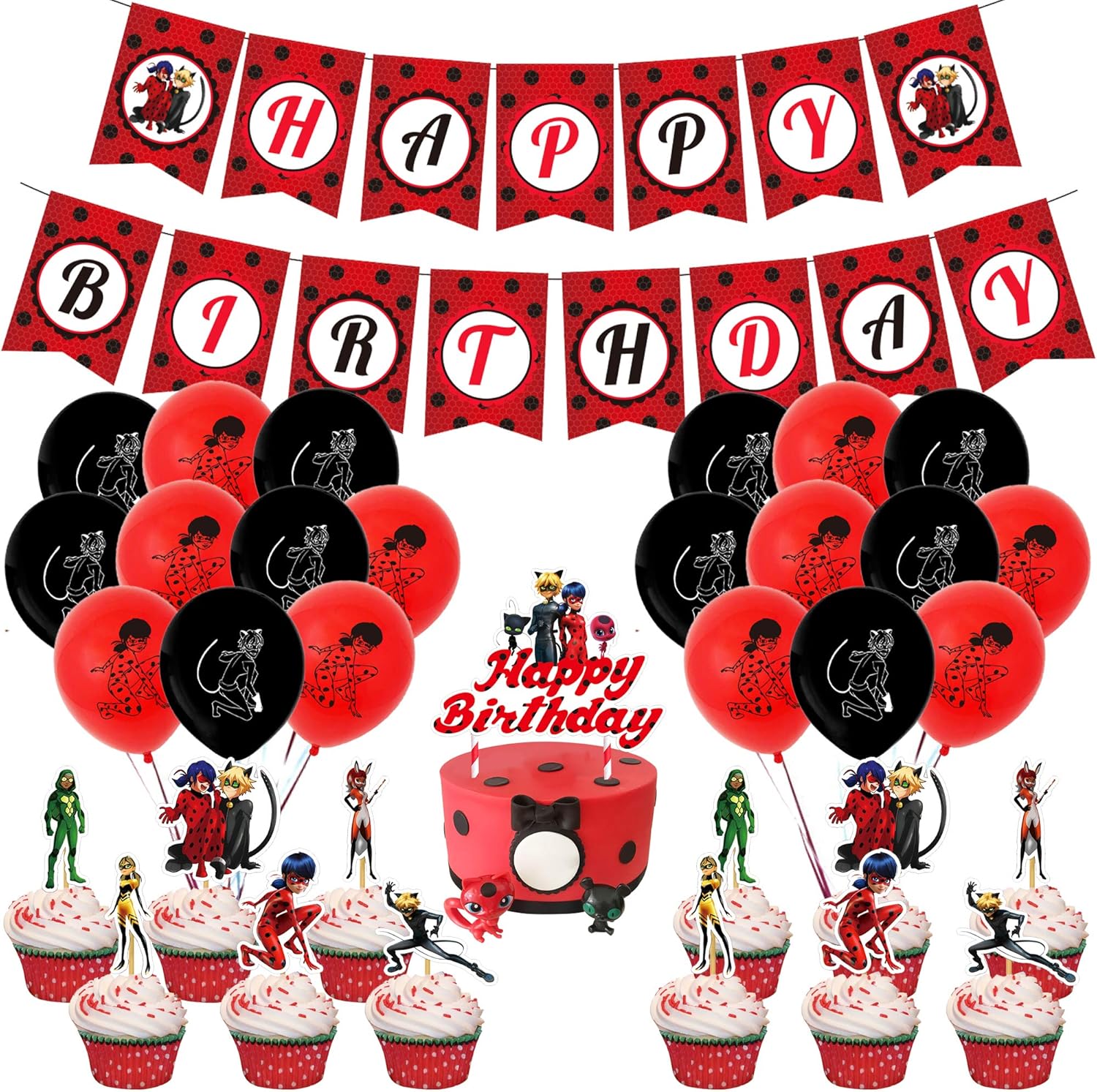 Ladybug Birthday Party Decorations, Ladybug Dots Balloons for ...