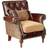 Amazon.com: Acme Dreena Rolled Arm Upholstered Faux Leather Sofa with 5 ...