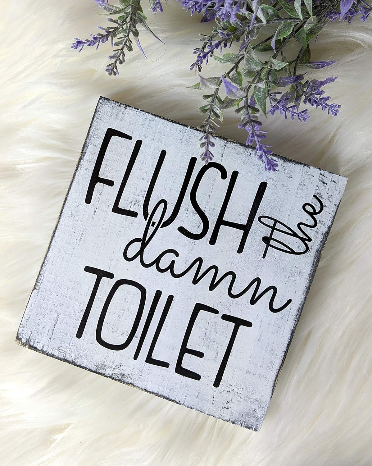 Amazon.com: Flush The Damn Toilet Sign Bathroom Mini Funny Farmhouse ...