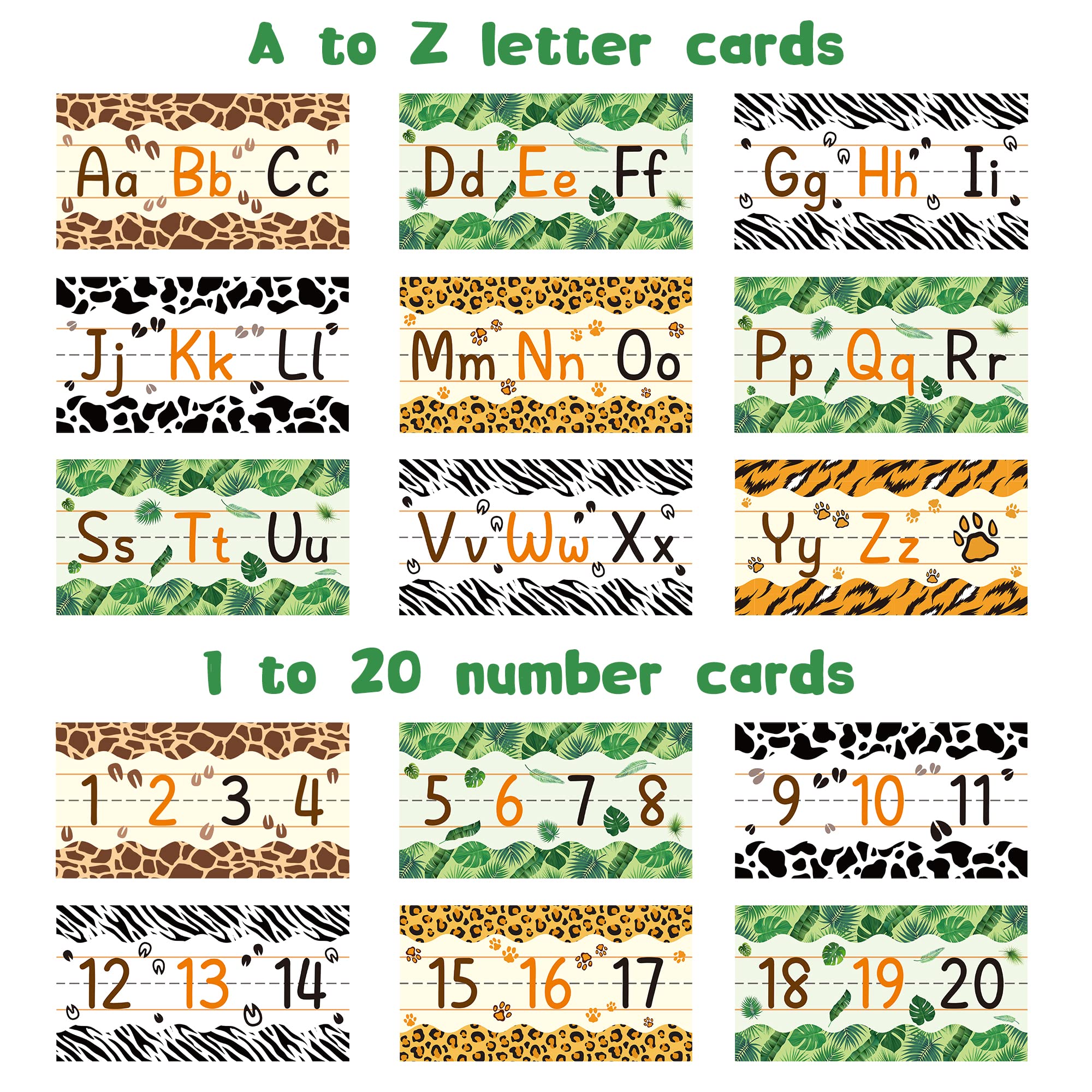 Mua TICIAGA 15PCS Safari Animal Alphabet Line Bulletin Board Set ...