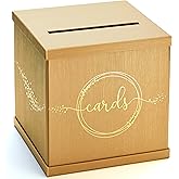 Amazon.com: Gold Wedding Card Box, Large 10x10 Gift Card Holder ...