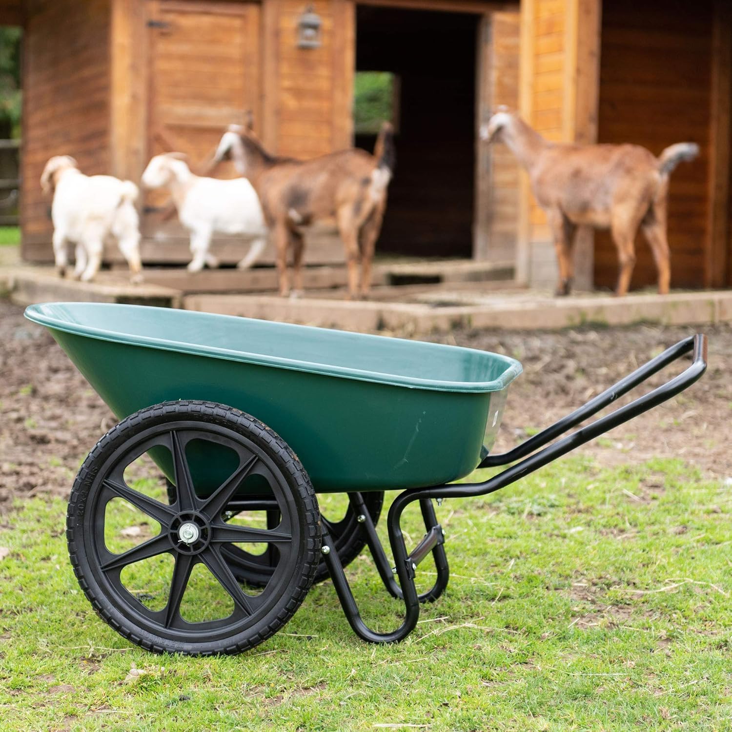 Amazon.com : Garden Star 70030 Dual-Wheel Farm Barrow 6 Cubic Foot ...
