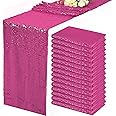 Amazon.com: 15 Pack Hot Pink Table Runner 12" x 72" Sequin Table Runner ...