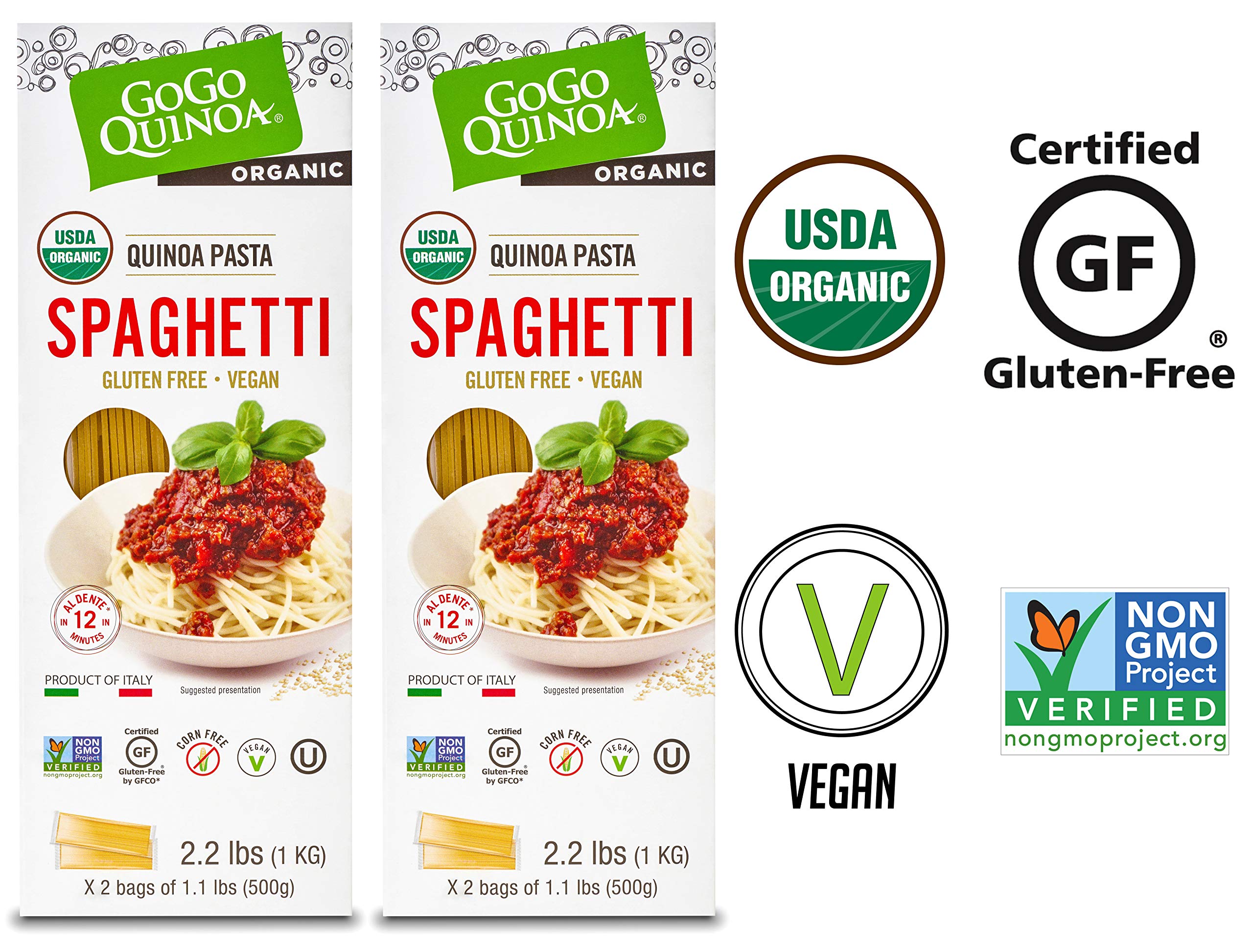 Amazon.com : GoGo Quinoa Organic Supergrains Fusilli Pasta, Vegan ...