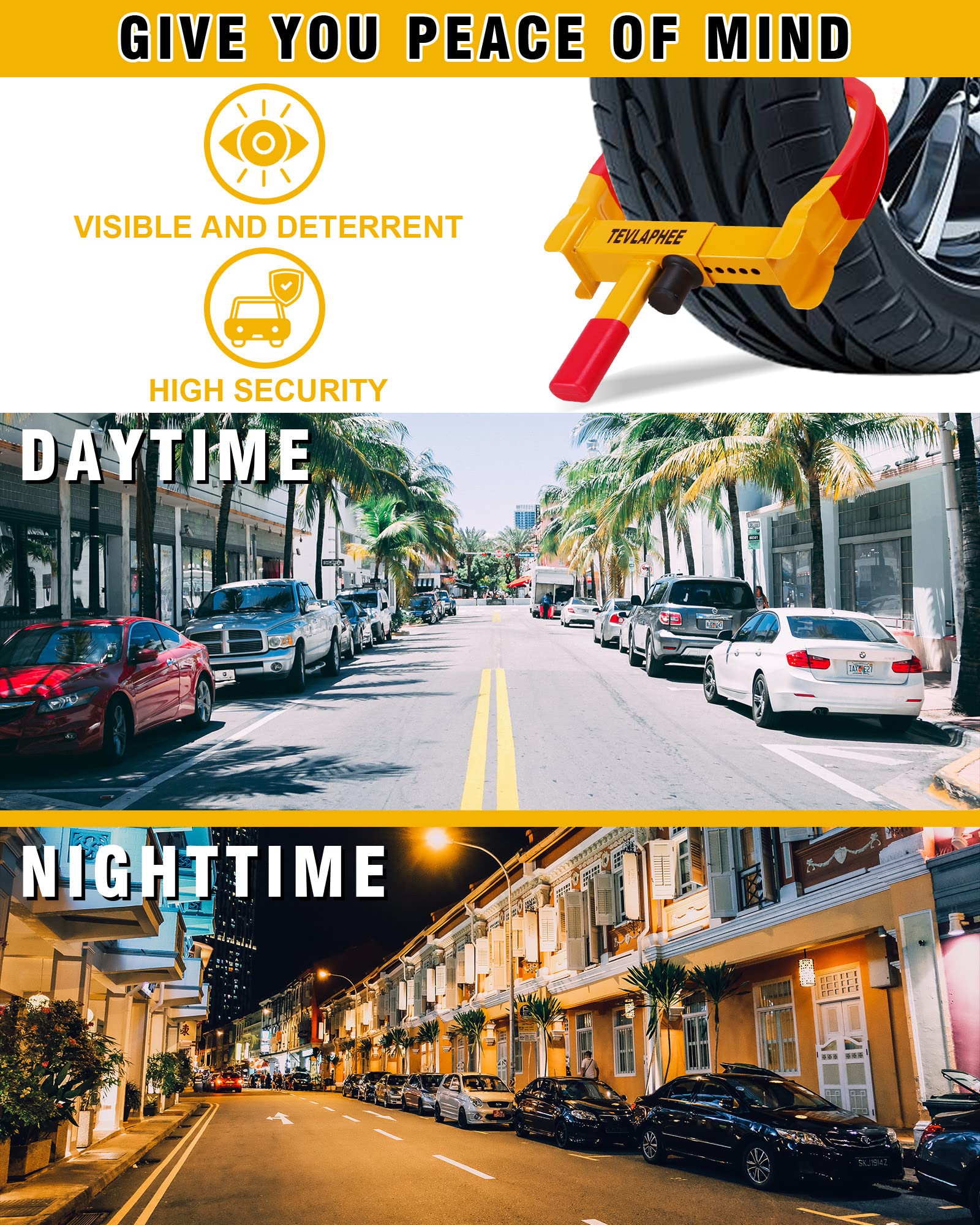 Mua Tevlaphee Universal Wheel Lock Heavy Duty Security Trailer Wheel ...