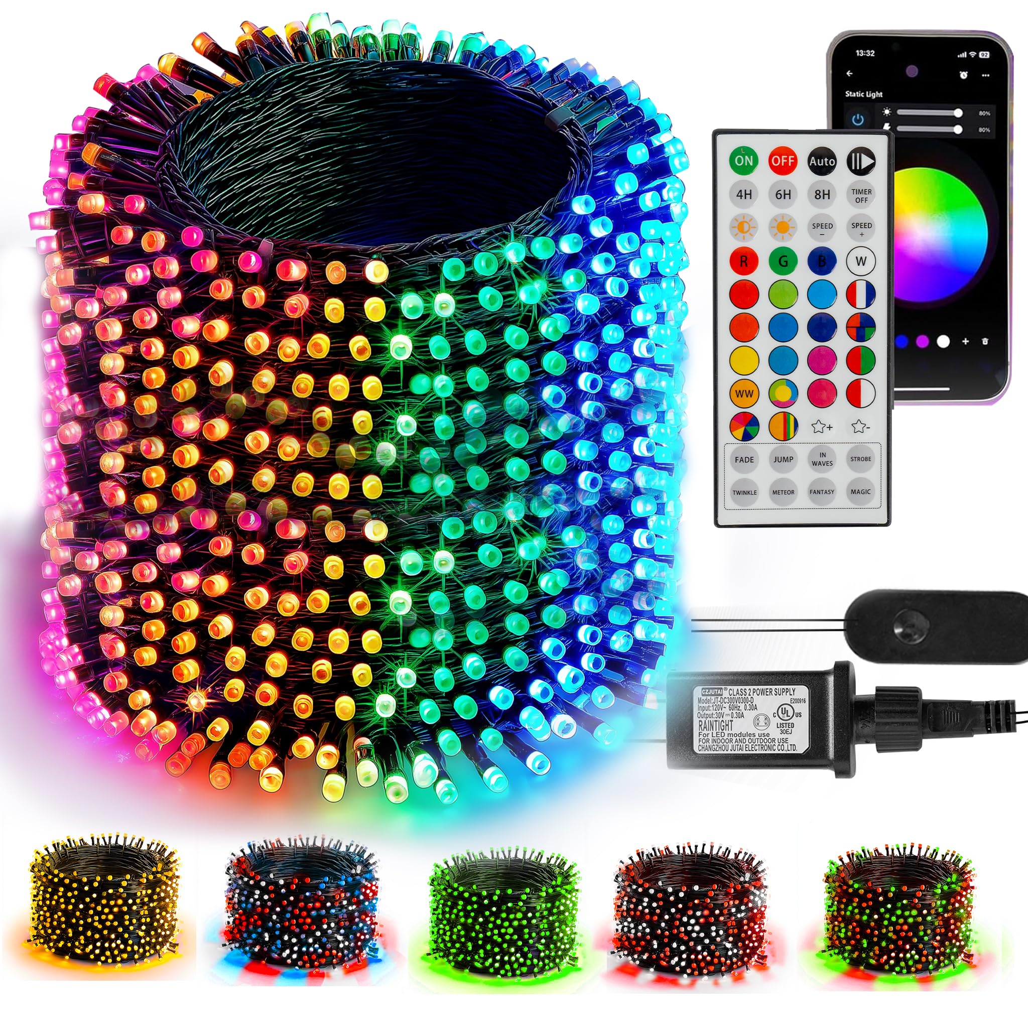 TW SHINE Smart Color Changing Christmas Lights Outdoor, 328FT 1000 LED ...