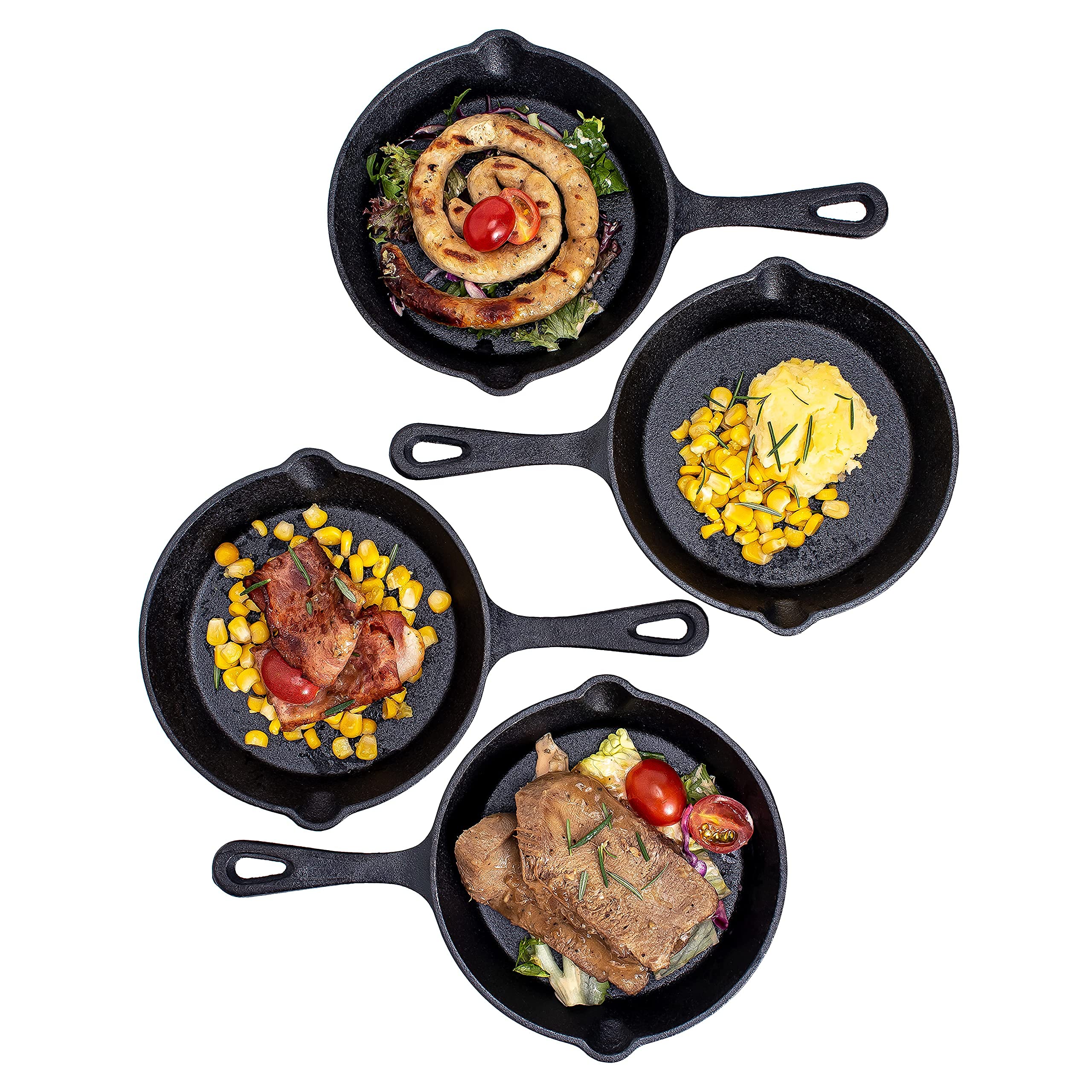 Mua Bruntmor 6" Black Pre-seasoned Cast Iron Frying Pan Set of 4, 6 ...