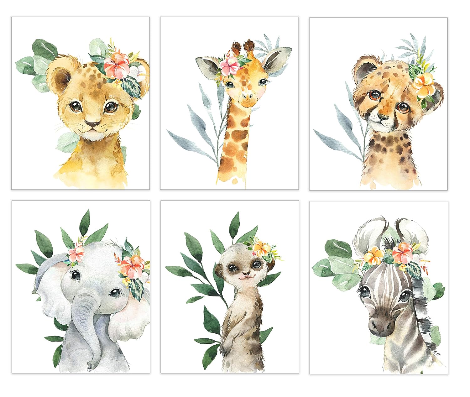 Girls Room Prints Jungle Baby Nursery Digital Download Prints SUPER SET