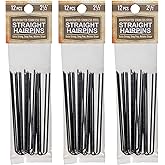 Amazon.com : Hair pins 3” Inch Straight 3 Packs (36 pins) Stainless ...