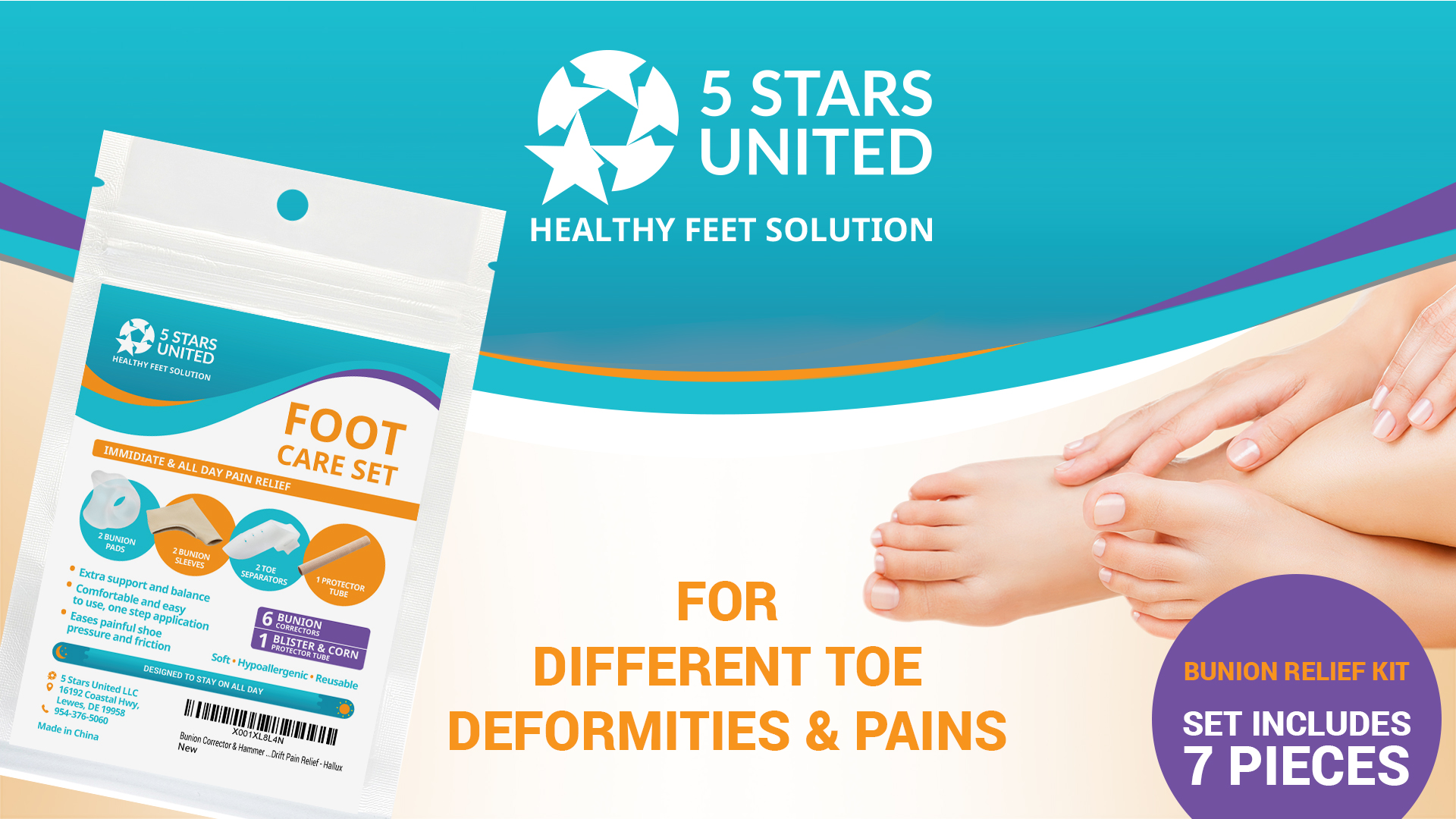 Watch 5 STARS UNITED - Bunion Corrector and Bunion Relief Kit - 7 ...