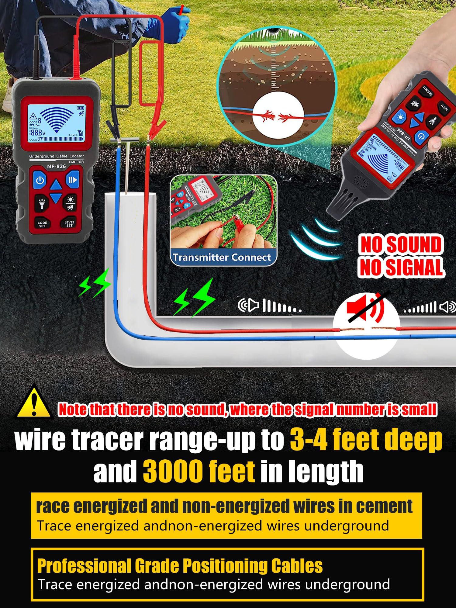 Mua NF-826 Underground Cable Tester Locator Circuit Tracer Metal Pipe ...