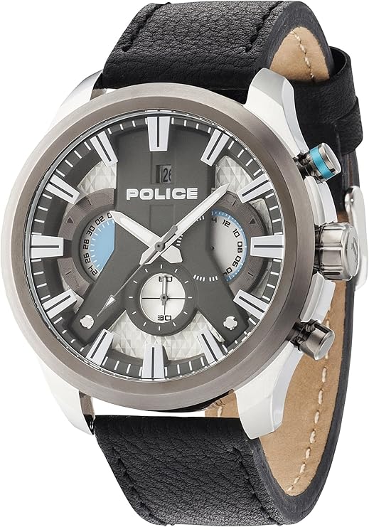 Police Men's Chronograph Quartz Watch with Leather Strap 14639JSTU/04 ...